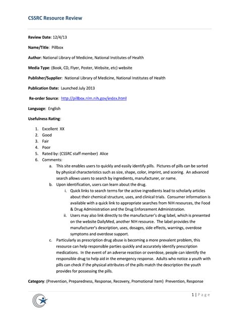 Fillable Online Cssrc Resource Review Fax Email Print Pdffiller