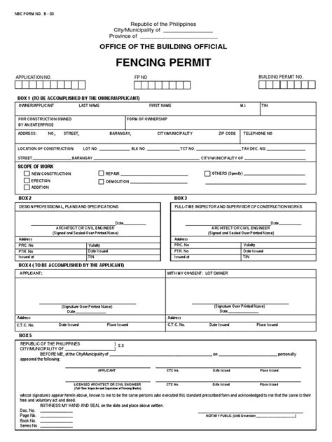 Fencing Permit Pdf Economic Sectors Business