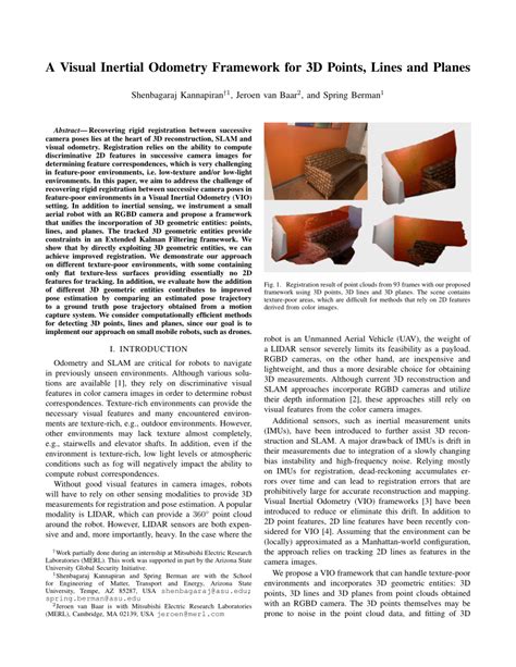 Pdf A Visual Inertial Odometry Framework For 3d Points Lines And Planes