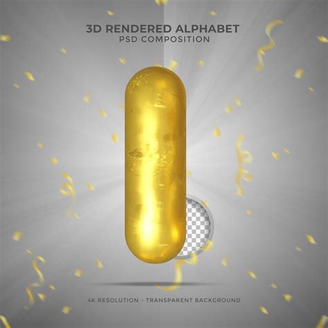 3d 렌더링 알파벳 문자 3d 문자 알파벳 글꼴 호일 기호 구성에 대한 현실적인 영어 알파벳 프리미엄 Psd 파일