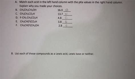 Solved I Need Help With The Reasoning Of The PKa Values And Chegg