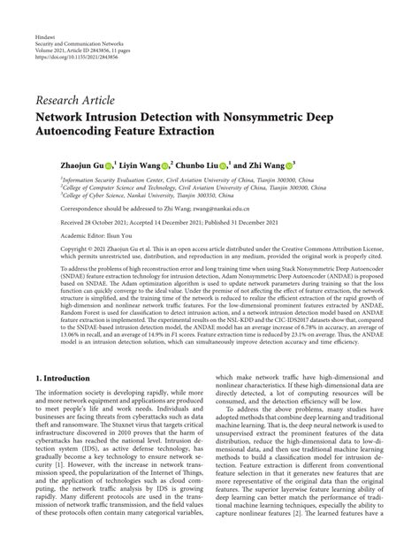 Pdf Network Intrusion Detection With Nonsymmetric Deep Autoencoding Feature Extraction