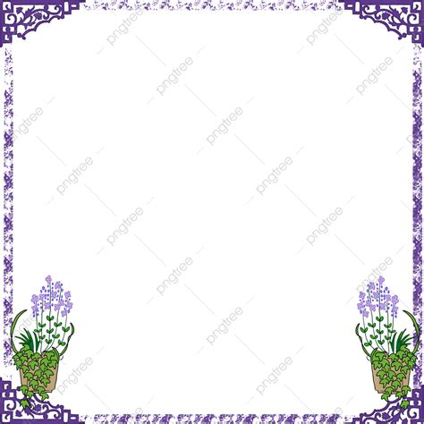 Classic Border Png Image Classical Border Fresh Flowers Potted