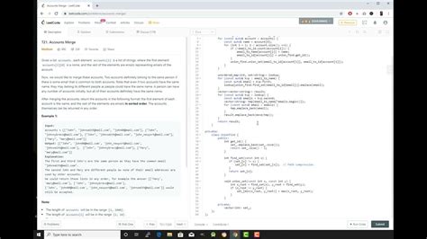 Leetcode Problem 721 Accounts Merge Youtube