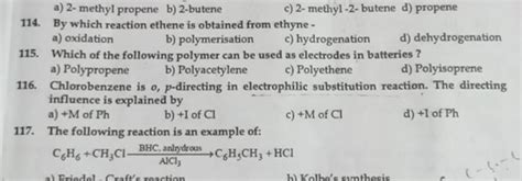 Chlorobenzene Is O P Directing In Electrophilic Substitution Reaction Th