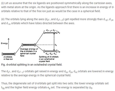 Draw A Sketch To Show The Splitting Of D Orbitals In An Octahedral Crystal Field State For A D