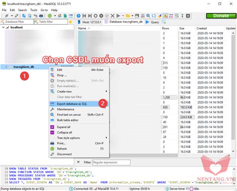 Cách Export Dump Cơ Sở Dữ Liệu Mysql Bằng Heidisql Dương Nguyễn Phú Cường Hành Trang Tới