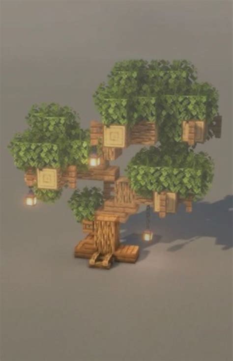 Minecraft Tree House With Lights