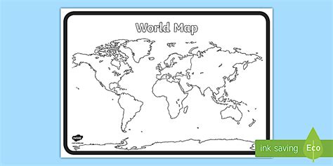 Editable Blank Map Of The World Lehrer Gemacht Twinkl