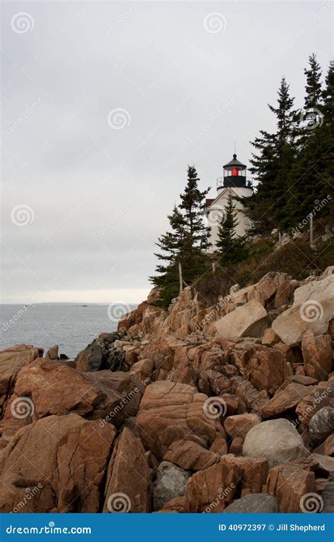 Bar Harbor Light Stock Image Image Of Maine View Fall 40972397
