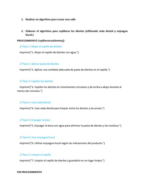 actividad algoritmos de programación pdf arroz cepillo de dientes