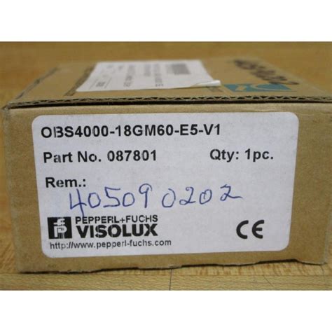 Pepperl Fuchs Obs4000 18gm60 E5 V1 Visolux Photoelectric Sensor 87801