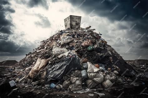 Premium Ai Image Heap Of Rubbish In Form Of Stack At Dump Site
