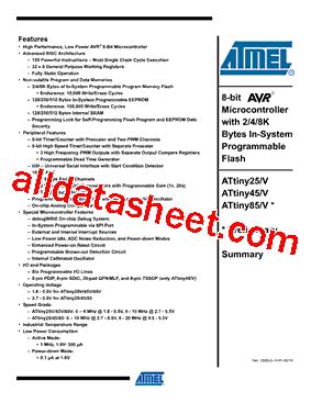 ATTINY85 Datasheet PDF ATMEL Corporation