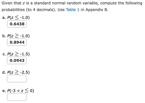 Solved Given That Z Is A Standard Normal Random Variable Chegg
