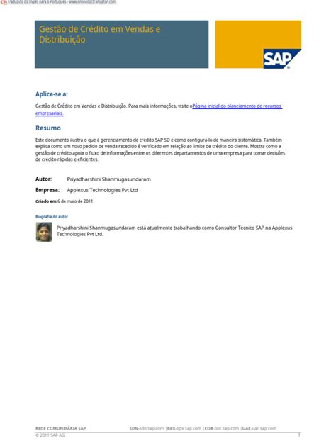 Sap Community Network Credit Management Enpt Pdf Crédito