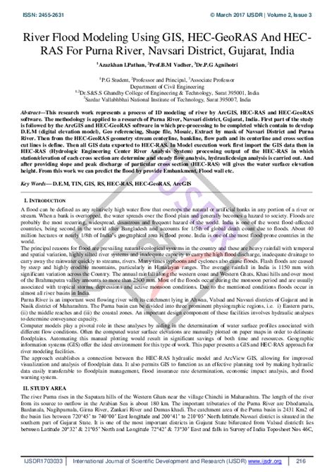pdf river flood modeling using gis hec georas and hec ras for purna