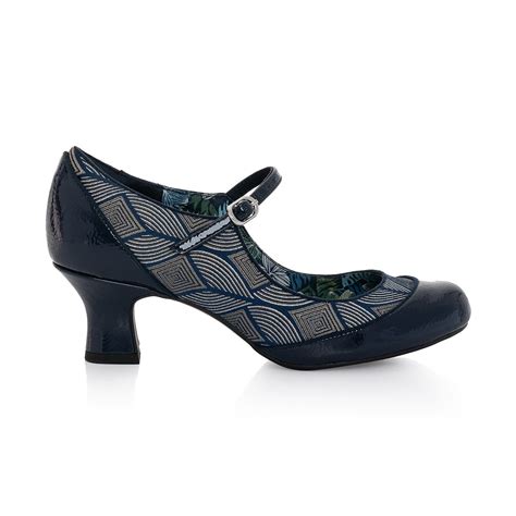 Ruby Shoo Bar Shoe Clara Navy Geometric Ag Meek