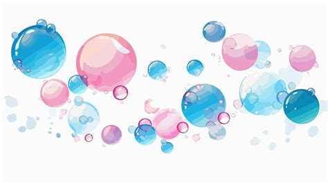 Colorful Bubbles 2d Flat Cartoon Vector Illustration Premium Ai