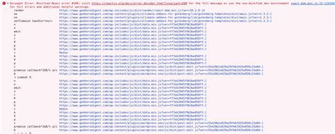 wordpress block editor gutenberg crashes with unexpected error when