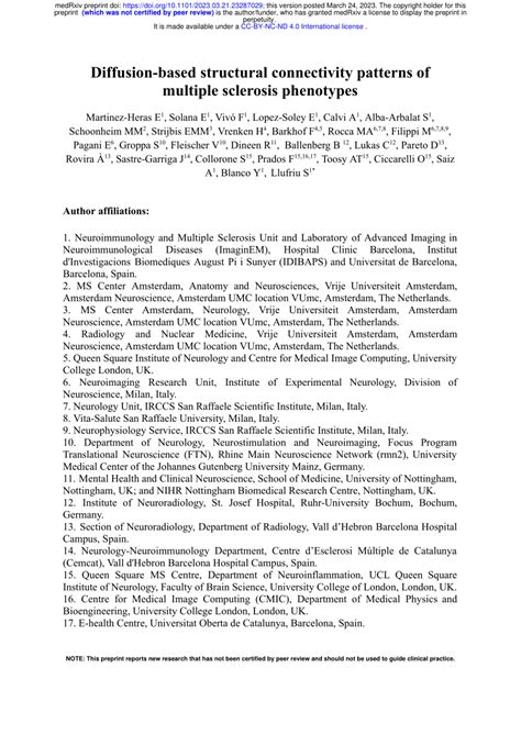Pdf Diffusion Based Structural Connectivity Patterns Of Multiple