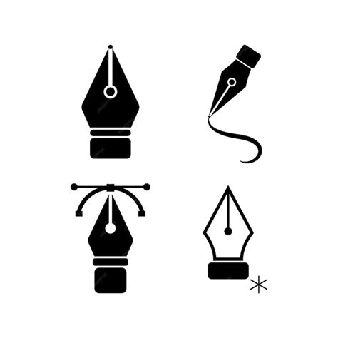 premium vector pen tool icon logo vector design template