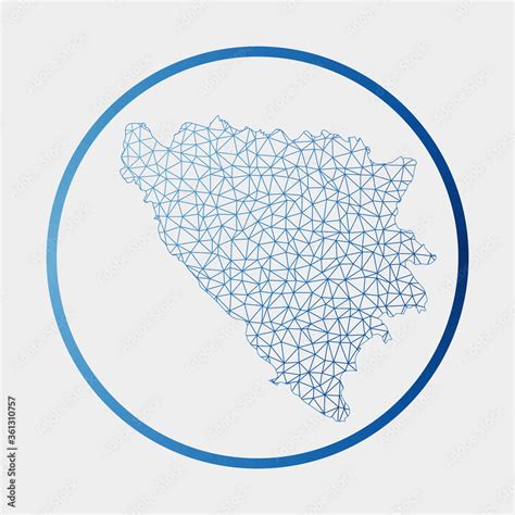 Bosnia Icon Network Map Of The Country Round Bosnia Sign With