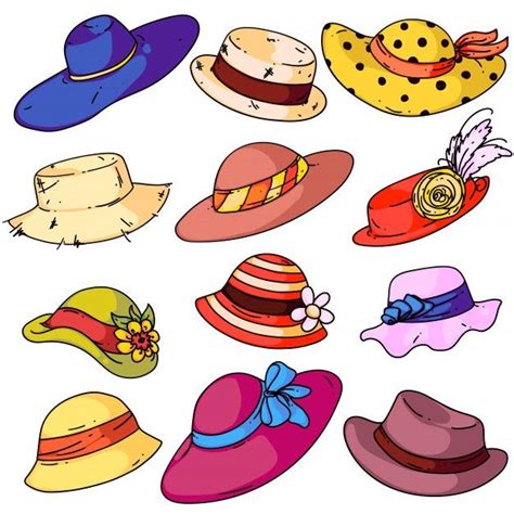 Premium Vector Woman Hat Fashion Set Isolated Cartoon Summer Female
