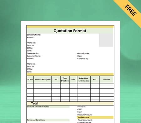 Quotation Format For Manpower Supply Free Download