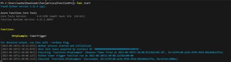 An Issue With Timer Trigger The Default Code Is Not Working As Expected And I Cannot See The