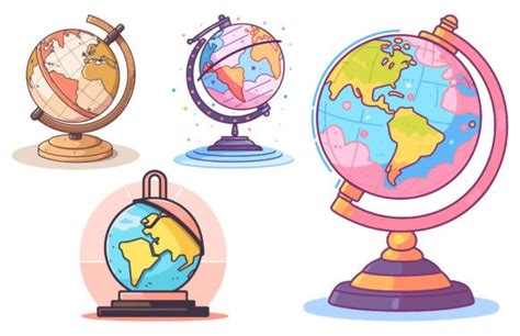 Colorful Globe Vector Illustration Set Graphic By Gfx Expert Team