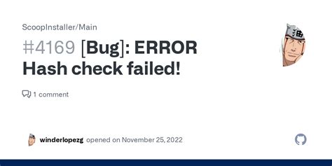 Bug Error Hash Check Failed · Issue 4169 · Scoopinstallermain