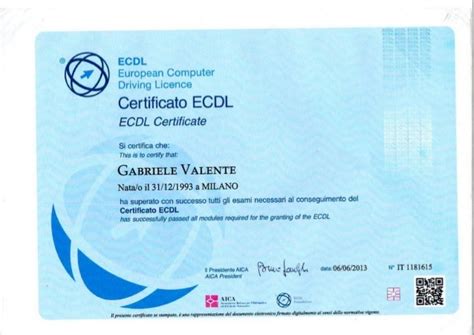 Ecdl Certificate