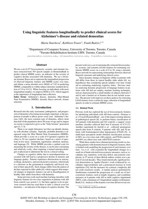 Pdf Using Linguistic Features Longitudinally To Predict Clinical