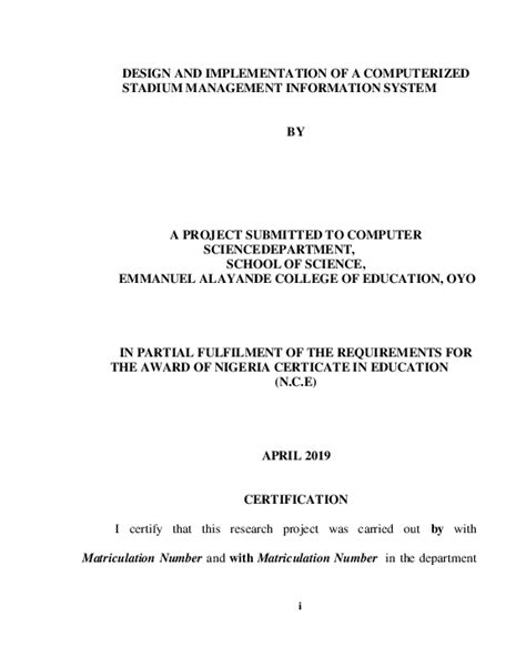 Doc Design And Implementation Of Stadium Management System