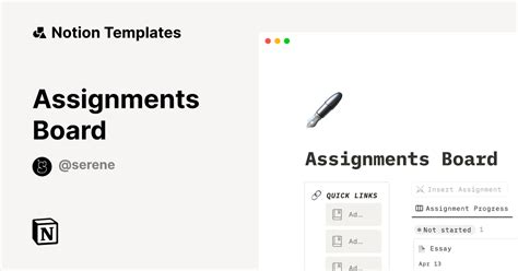 Assignments Board Template Notion Marketplace