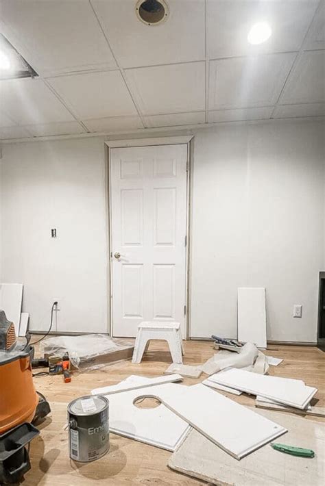 Gorgeous Modern DIY Drop Ceiling Tile Makeover Crystel Montenegro Home