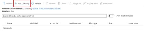 Add Directory Option Missing In Adls Azure Storage Account Container