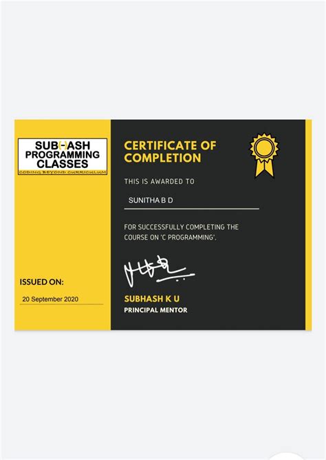 sunitha b d on linkedin successfully completed the course on c programming conducted by…