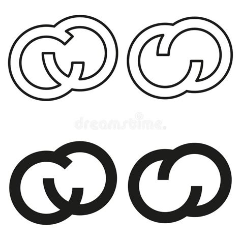 Interlinked Circle Icon Looping Ring Symbol Abstract Shape Element