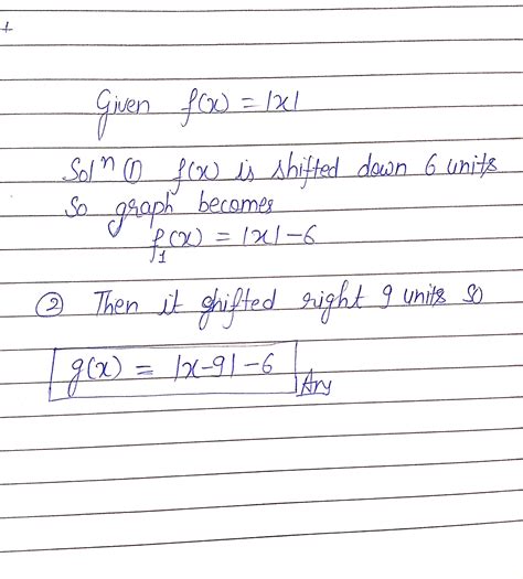 [solved] Write A Formula For The Function G X Obtained When The