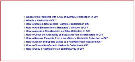 Hashtable In C With Examples Dot Net Tutorials