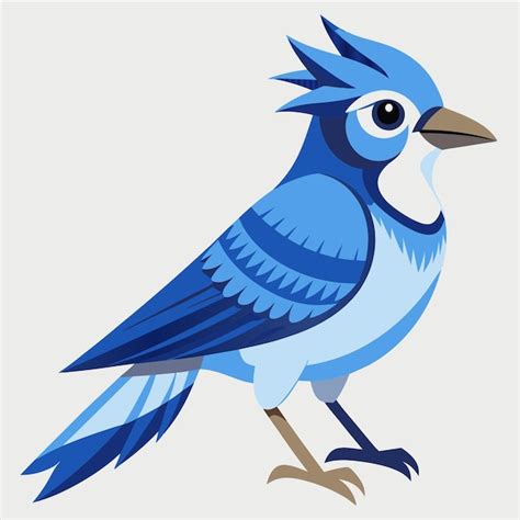 рисунок голубой птицы с голубым клювом и белым фоном Премиум Ai сгенерированный вектор
