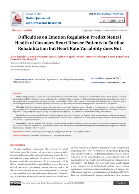 Pdf Difficulties On Emotion Regulation Predict Mental Health Of