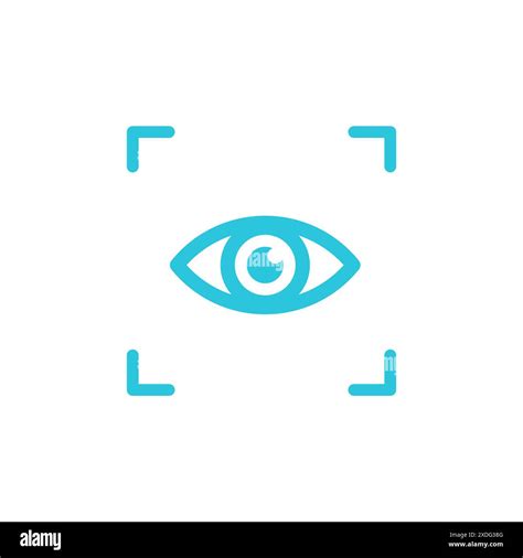 Eye Biometric Recognition Icon Isolated On White Background From Blue Icon Set Stock Vector