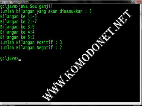 Program Menentukan Jumlah Bilangan Positif Dan Negatif ~ Bagas
