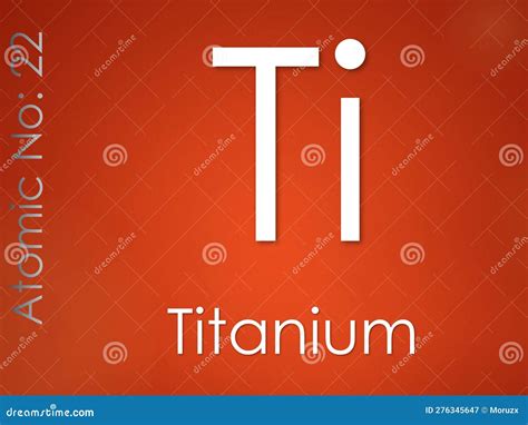 Titanium Chemical Element Symbol On Red Gradient Background Stock