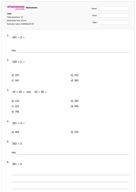 50 Math Puzzles Worksheets For Class 2 On Wayground Free And Printable