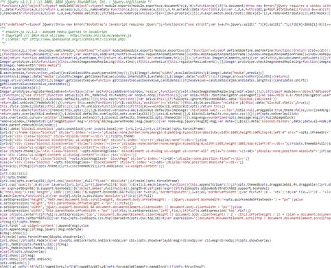 Javascript Difference Between The Output Of Minified Js And Css Files Stack Overflow