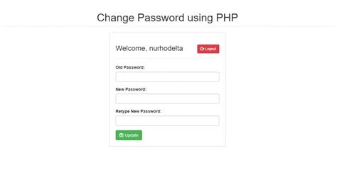 How To Change Password In Php Campcodes